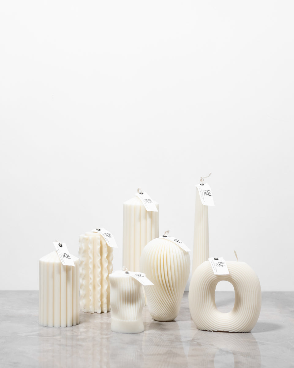 Ribbed Decorative Candles – Quietude.